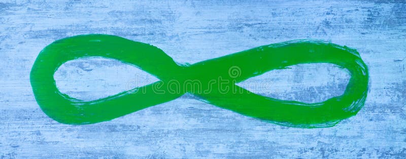 Green Infinity Sign on Wooden Wall Stock Image - Image of circle ...