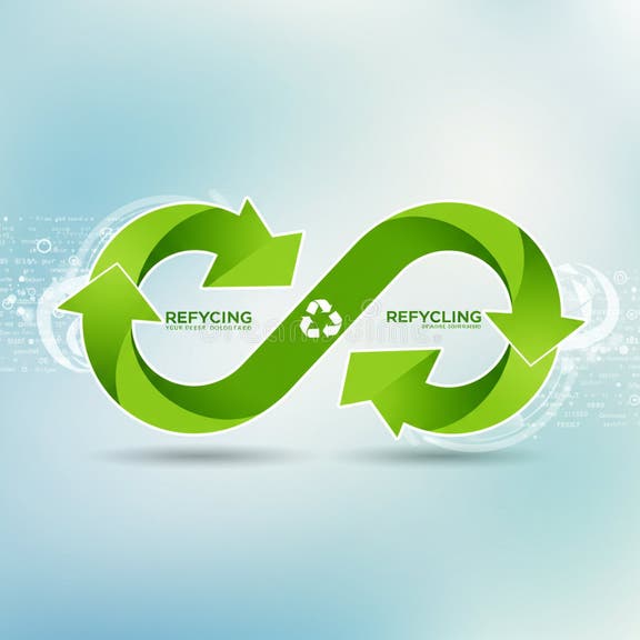 Green Infinity Symbol Composed of Intertwining Arrows, Representing ...