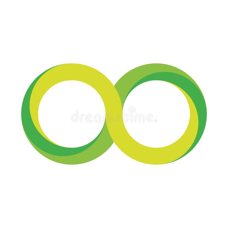 Green Infinity Symbol Icon. 3D-like Gradient Design Effect Stock Vector ...