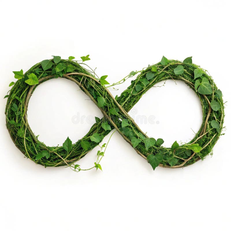 Green Infinity Symbol Made of Nature Isolated on Transparent Background ...