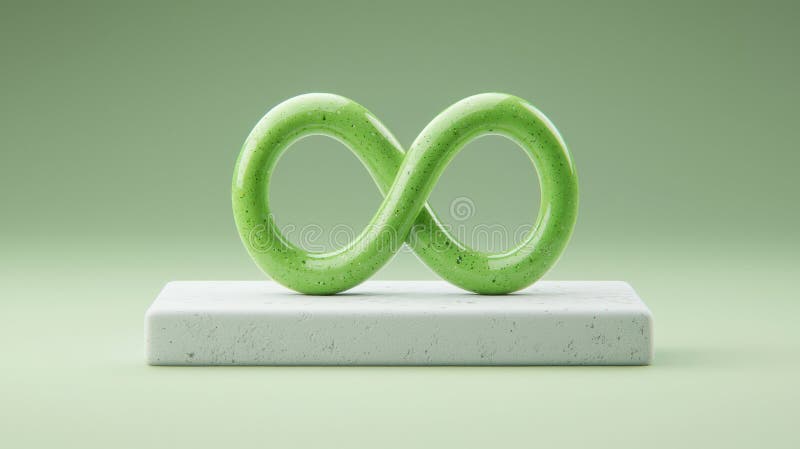 A Green Infinity Symbol on a White Pedestal. Stock Illustration ...