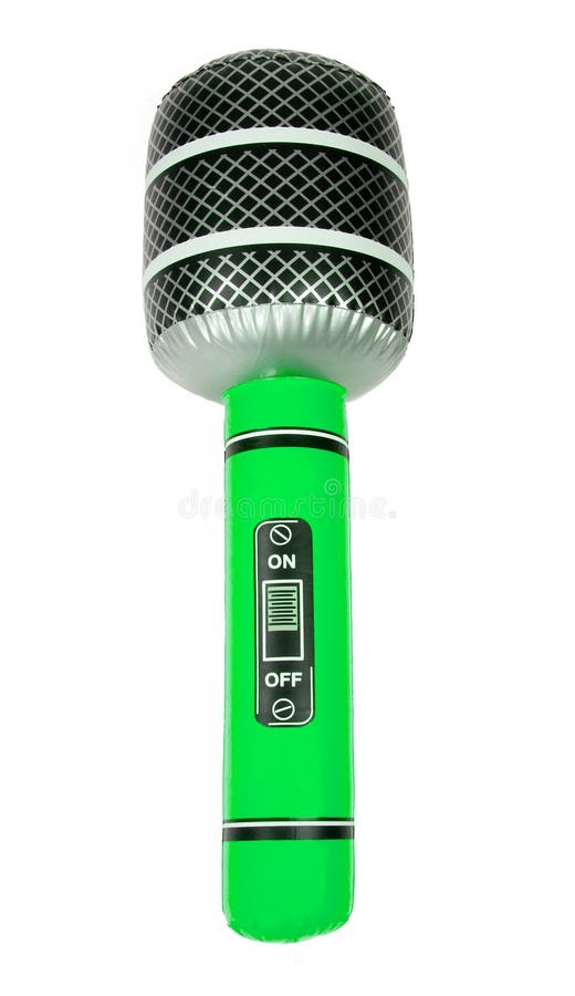 Green Inflatable Toy Microphone Stock Image - Image of florescent ...