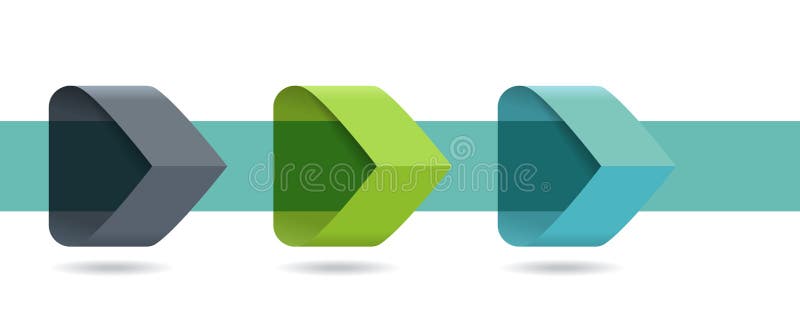 Green Infographic Arrows with Step Up Options. Template in Flat Design ...