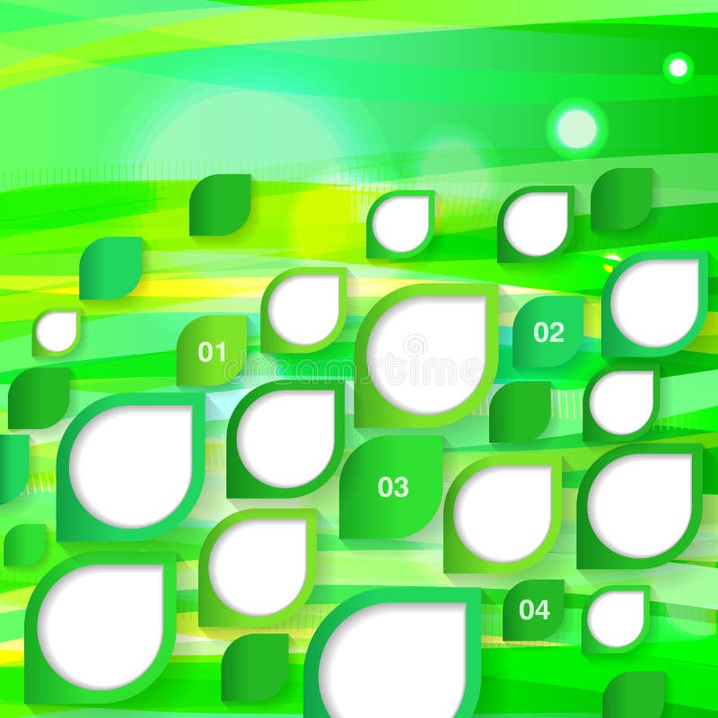 Green Infographic Template with Leaves Stock Vector - Illustration of ...