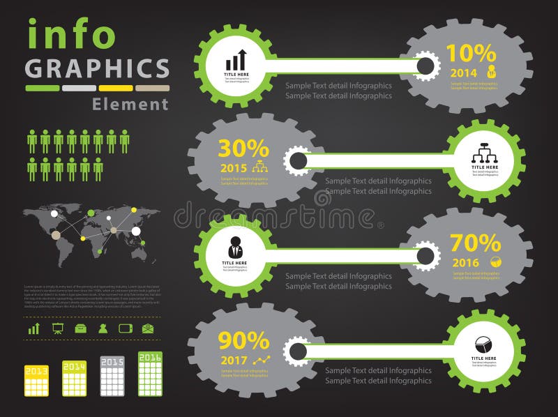Green Infographic Vector Template Stock Vector - Illustration of ...