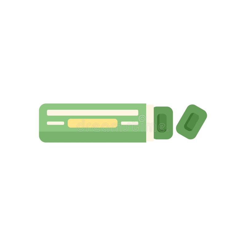 Green Inhaler Relieving Asthma Attack with Open Cap Stock Illustration ...
