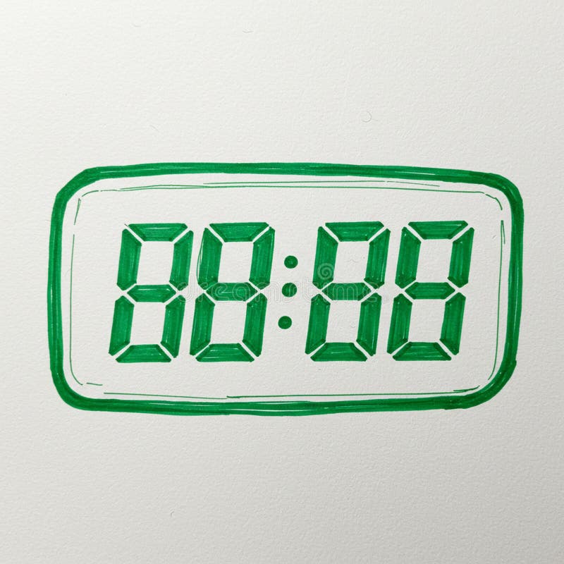 Digital Clock Drawing Stock Illustrations – 5,015 Digital Clock Drawing ...