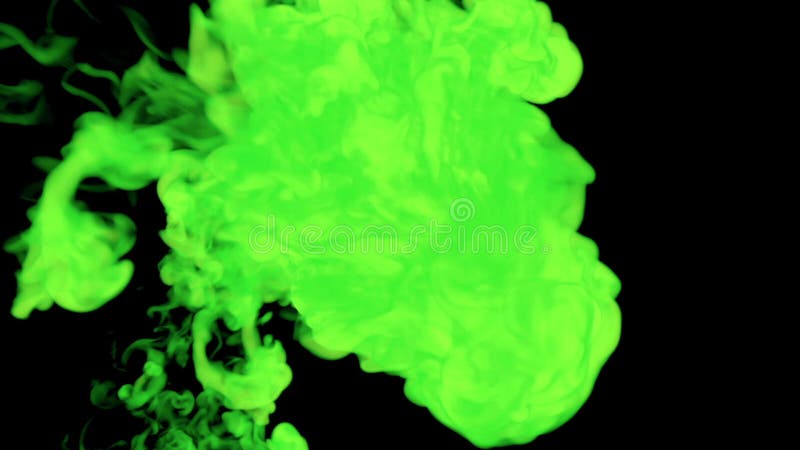 Green Ink Drop in Water on a Black Background for Effects. 3d Render ...