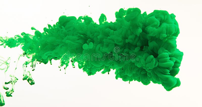 Green Ink Entering Water Against White Background Stock Photo - Image ...