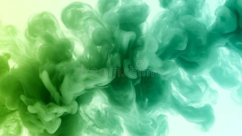 Ink Flowing in Water Green Abstract Background Slow Motion Stock ...