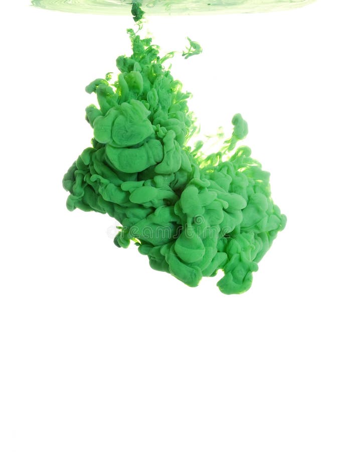 Green ink in water stock image. Image of motion, color - 44531385