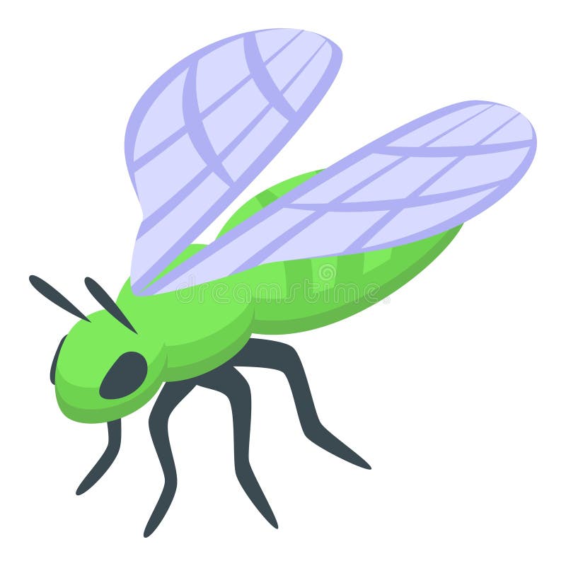 Green Insect with Translucent Wings is Flying Stock Vector ...