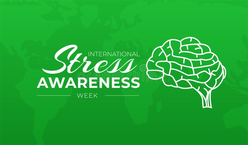 Green International Stress Awareness Week Background Banner ...