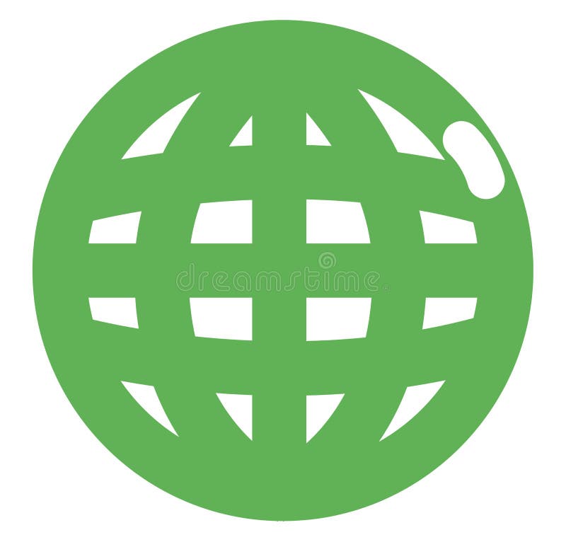 Green Internet Cable Around Tech Sphere. Conceptual 3d Illustration of ...