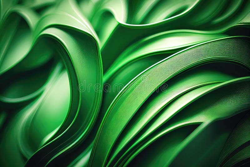 Green Intertwined Waves Abstract Background, Ecological Plant Concept ...