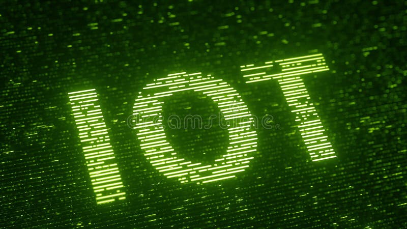 Green IOT or INTERNET of THINGS Text Made with Flying Luminescent ... Green IOT or INTERNET of THINGS Text Made with Flying Luminescent ...