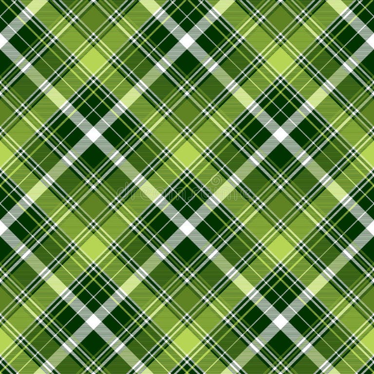 Green Irish Diagonal Abstract Plaid Seamless Pattern Stock Vector ...