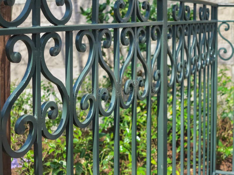 The green iron gate stock image. Image of door, driveway - 49394291