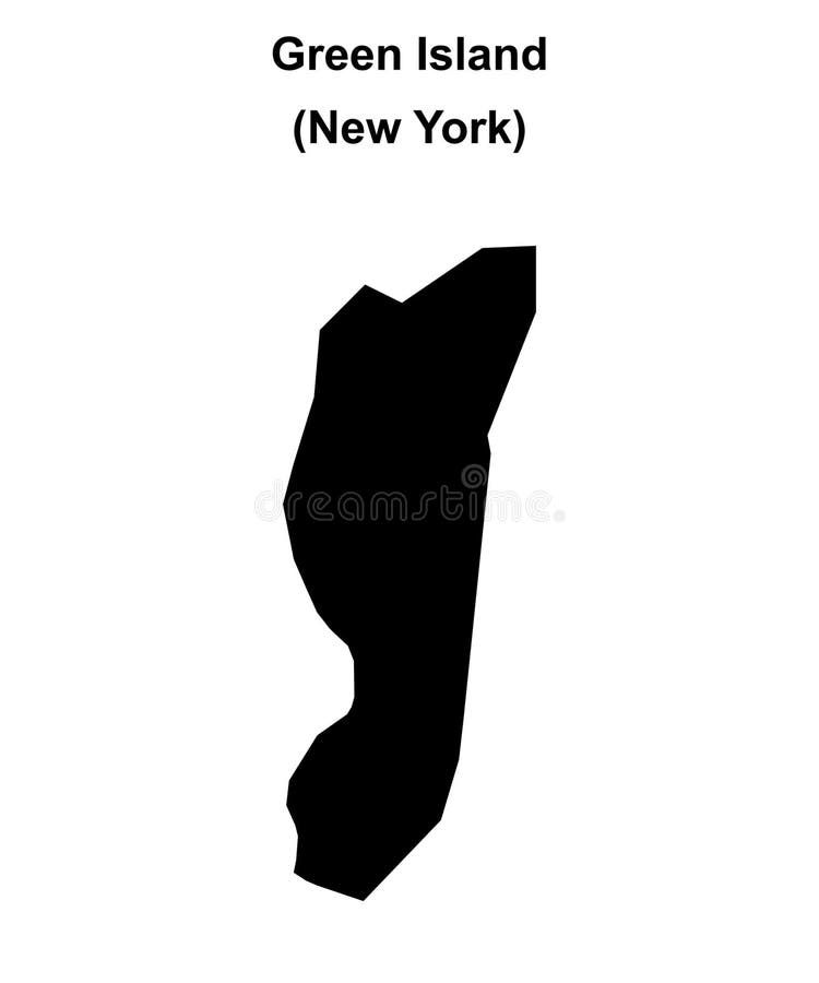 Green Island outline map stock vector. Illustration of city - 387617393