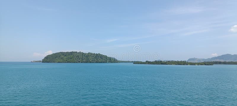 Green Islands on Sunda Strait Stock Image - Image of starit, strait ...