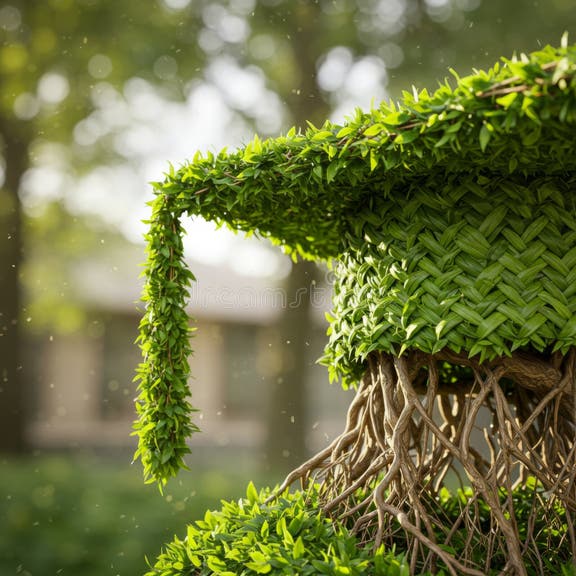 Green Ivy Graduation Cap Topiary in Sunlight Stock Illustration ...