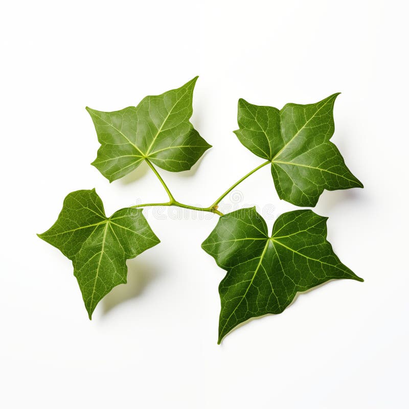 Green Ivy Leaves in Star Shape Isolated on White Background Stock ...
