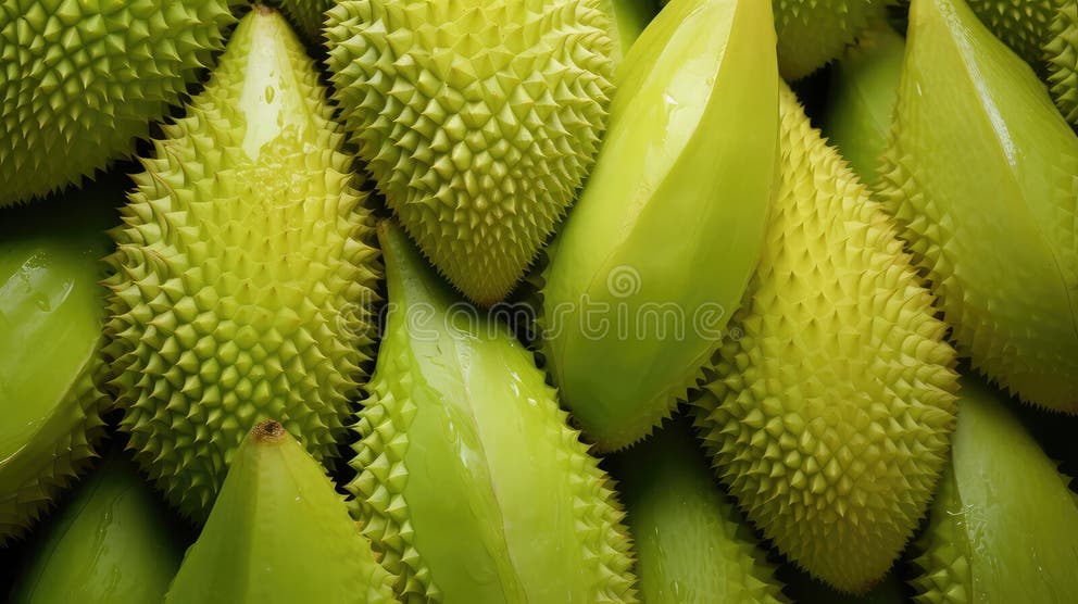 Green jackfruit texture stock illustration. Illustration of spiky ...