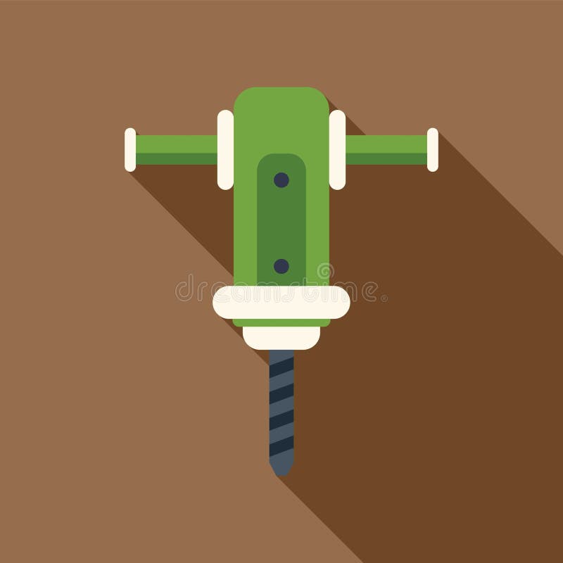 Green Jackhammer Breaking Ground with Long Shadow Stock Vector ...