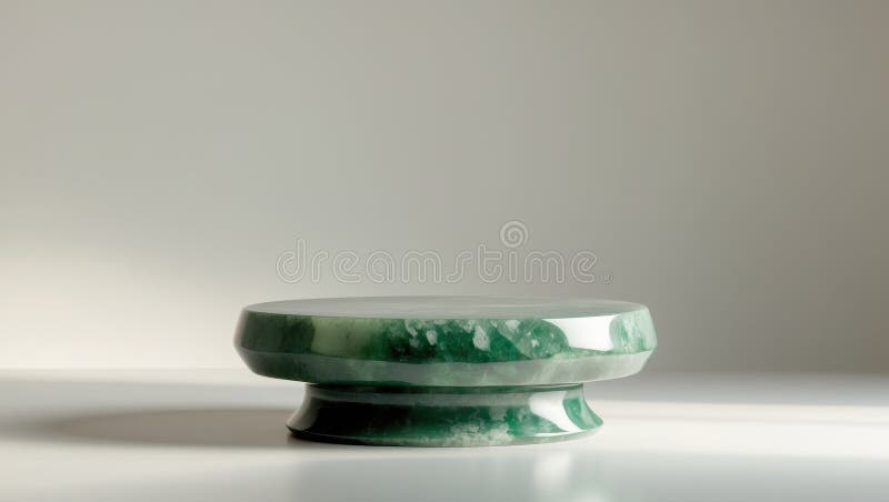 Green Jade Circular Plinth Polished Surface Elegant Design Stock Image ...