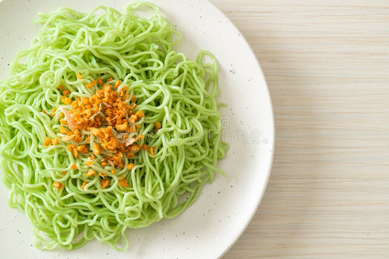Green Jade Noodle with Garlic Stock Image - Image of healthy, noodles ...
