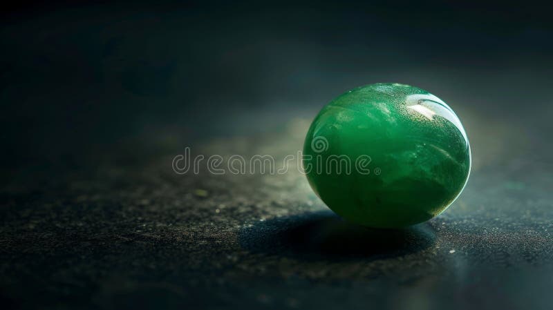 Green Jade Stone Ball on Dark Surface with Mysterious Light Stock Photo ...