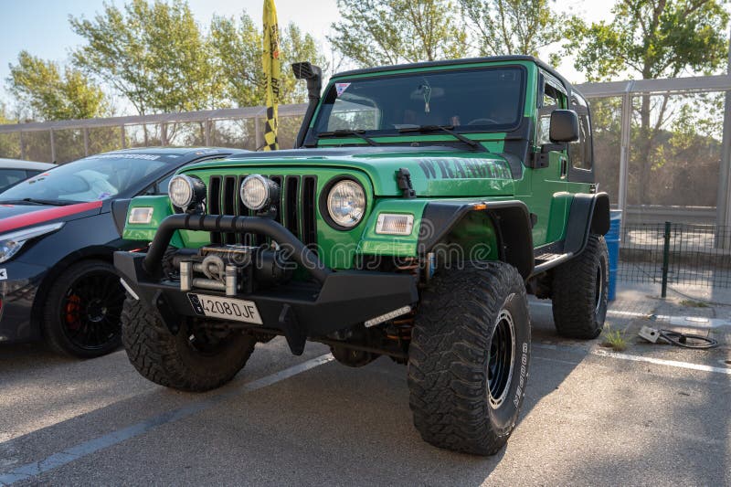 Green Jeep Wrangler Ready for Adventure Editorial Stock Image - Image ...