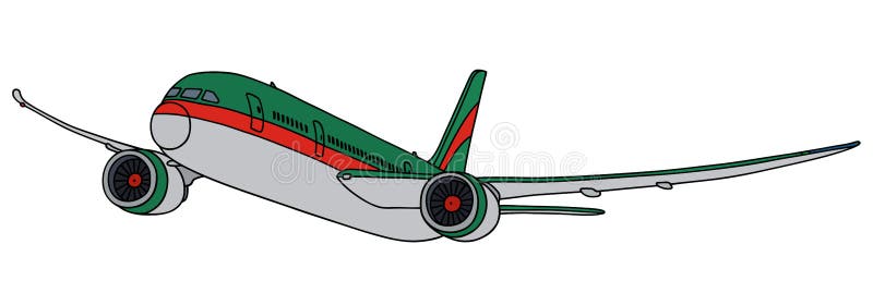 Green jet airliner stock vector. Illustration of flight - 94638161