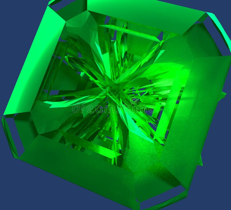 Green Jewel Refraction Pattern Design Stock Illustration - Illustration ...