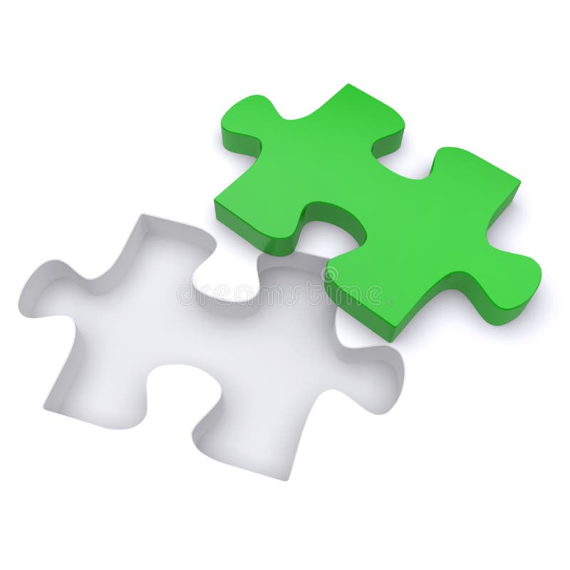 Green jigsaw puzzle. stock illustration. Illustration of link - 22603355