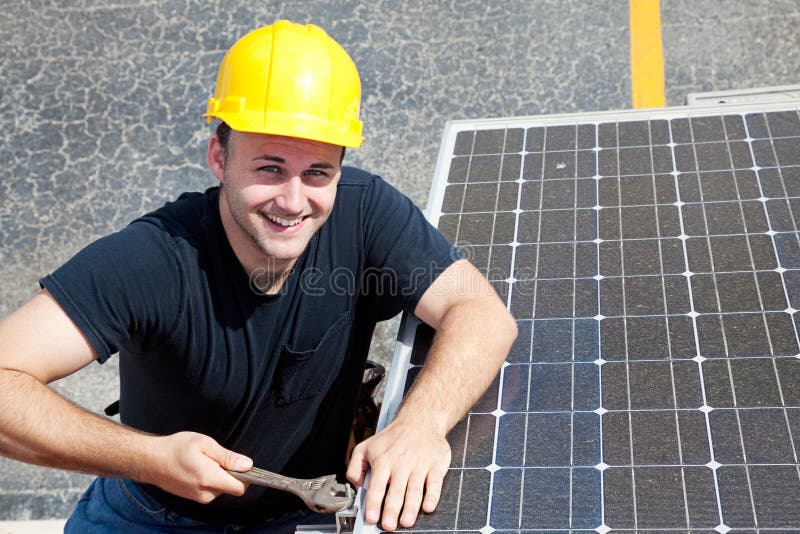 Green Job - Happy Worker stock photo. Image of maintenance - 9349658
