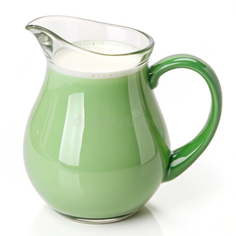 Green jug of milk isolated stock illustration. Illustration of glass ...