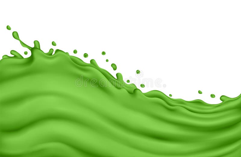 Green Juice Splash Wave on a White Background Stock Vector ...