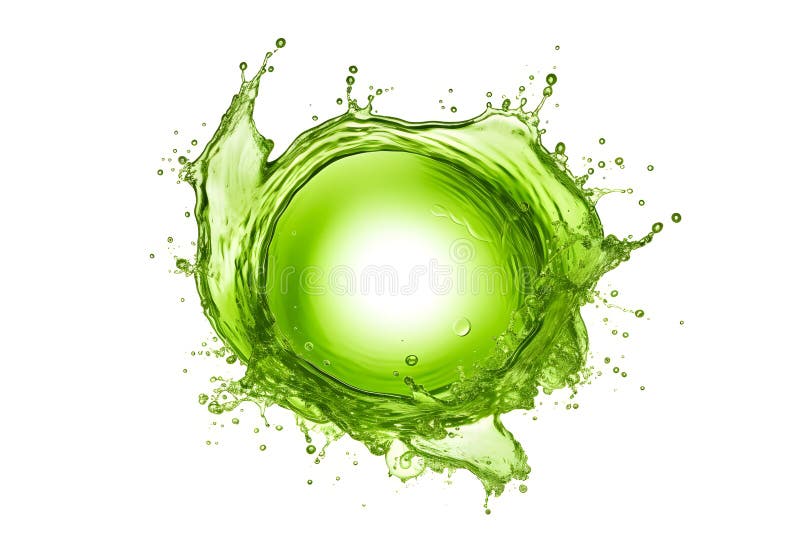 Green Juice Splash in Wavy Shape Isolated on White. Generative AI Stock ...