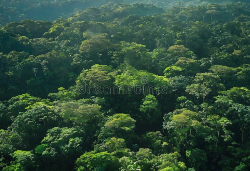 Green Jungle of the Amazon. Aeral View Stock Illustration ...