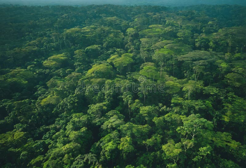 Green Jungle of the Amazon. Aeral View Stock Illustration ...