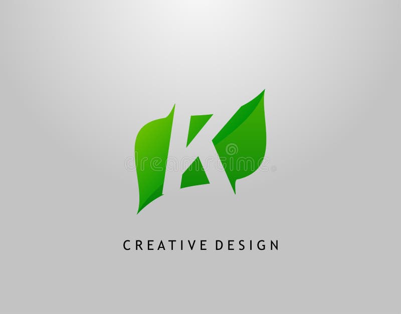 Green K Letter Logo. Modern Abstract of Initial K with Simple Leave ...