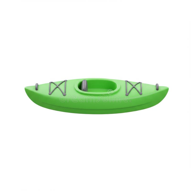 Green Kayak on White Background Stock Illustration - Illustration of ...