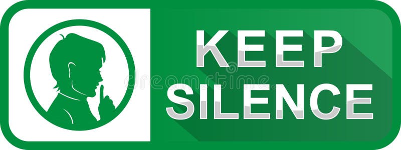 Green KEEP SILENCE Icon for Quiet Zones, Minimalist Vector on White ...