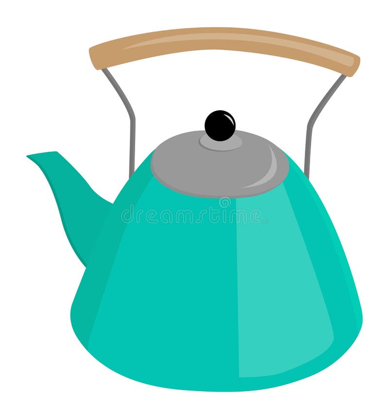 Green Kettle Vector Illustration Stock Vector - Illustration of icon ...