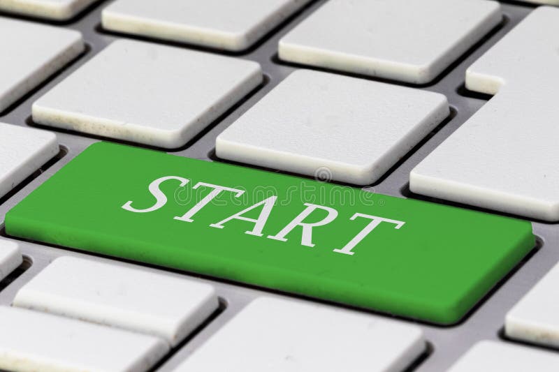Green Start Button on a Keyboard Stock Image - Image of start, keypad ...