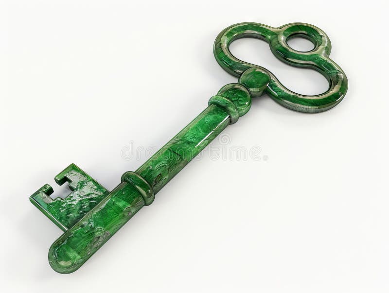 A Green Key with a Large Hole in the Middle Stock Image - Image of ...