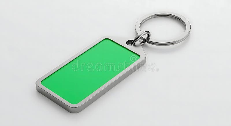 Green Keyring Mockup: Modern Minimalist Design Stock Illustration ...