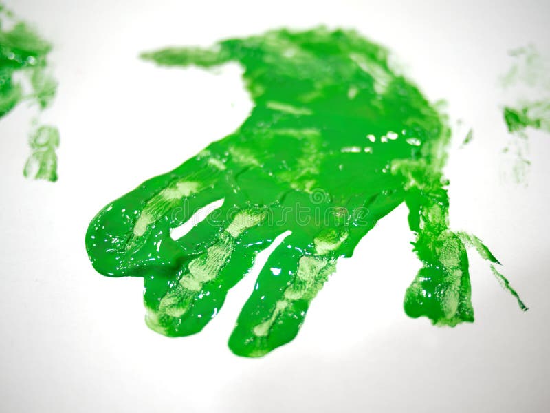 Green Kid Handprint Painting Stock Photos - Free & Royalty-Free Stock ...