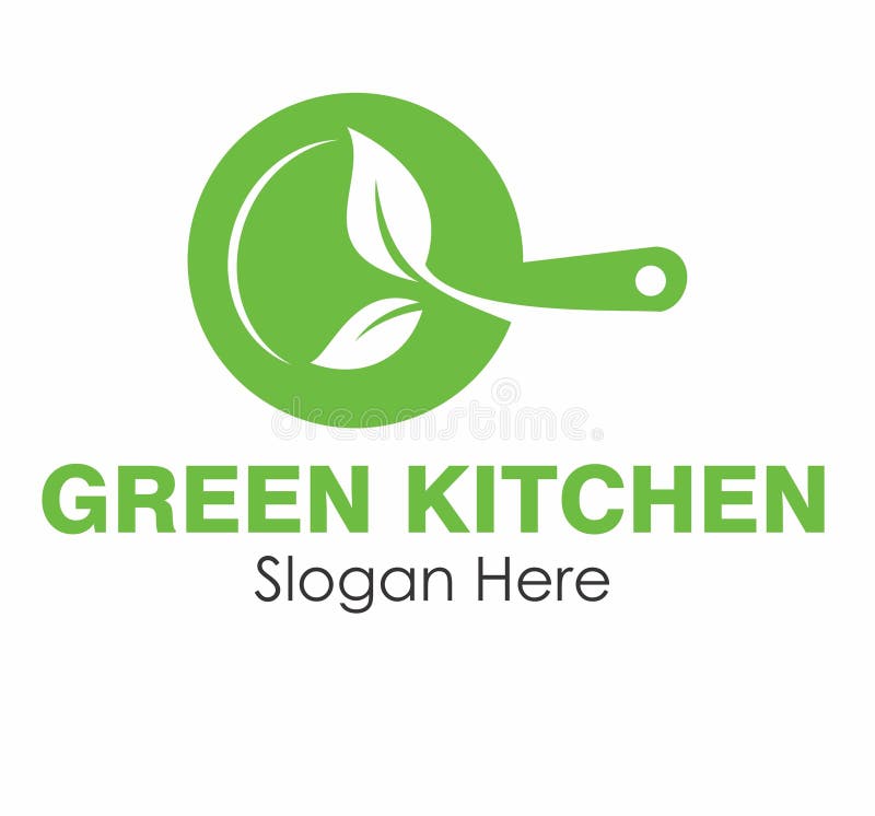 Green Kitchen Logo Design Concept Stock Illustration - Illustration of ...